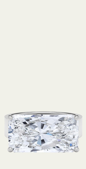 HauteCarat - Men's Radiant Lab Grown Diamond East-West Band