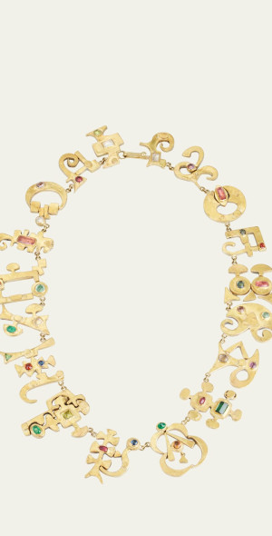 JUDY GEIB - 22K and 18K Yellow Gold Jabberwocky Wacky Symbol Necklace ...