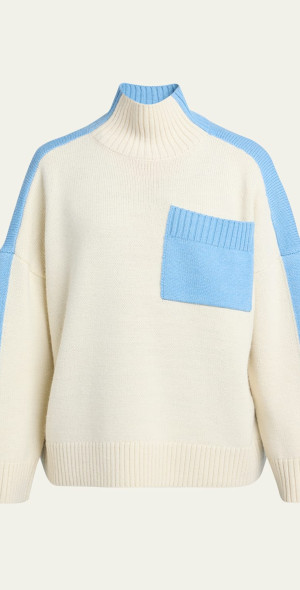 JW Anderson - Two Tone Patch Pocket Wool Sweater