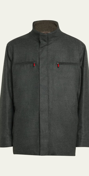 Kiton - Men's Twill Wool Cashmere Field Jacket