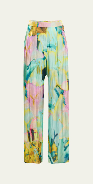 Kobi Halperin - Loretta Wide-Leg Metallic Satin Pants