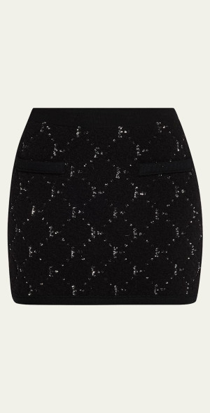 Kobi Halperin - Salem Sequin-Embellished Fuzzy Knit Mini Skirt