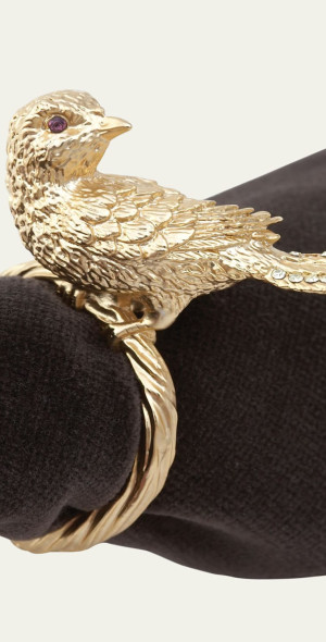 L'Objet - Four "Gold Bird" Napkin Rings