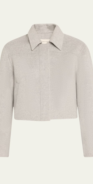 Loulou Studio - Zhanna Wool-Cashmere Crop Boxy Coat