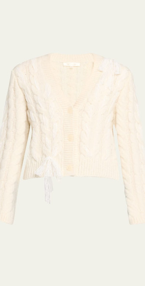 LoveShackFancy - Louella Cable-Knit Cardigan