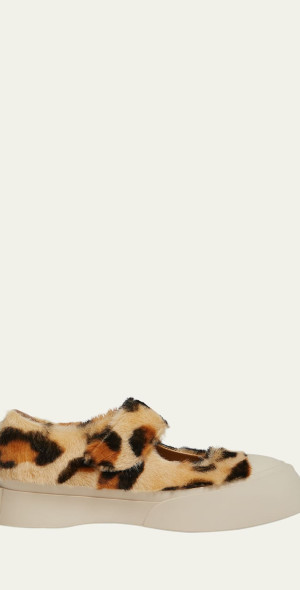 Marni - Pablo Leopard-Print Shearling Mary Jane Sneakers