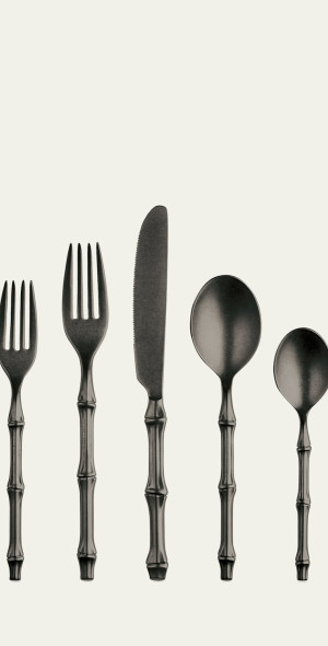 Mepra - Bali Black Pewter 5-Piece Flatware Place Setting