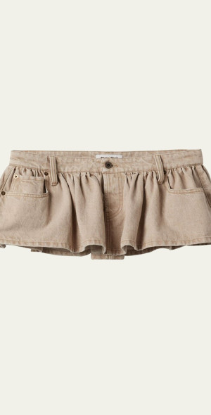 Miu Miu - Micro Denim Logo Skirt