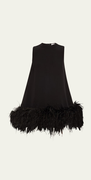 Rachel Gilbert - Linc Mini Dress with Feather Trim