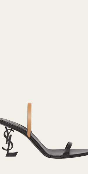Saint Laurent - Opyum Bicolor YSL-Heel Slide Sandals