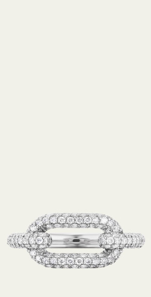 Sheryl Lowe - Sterling Silver Diamond Curved Paperclip Ring