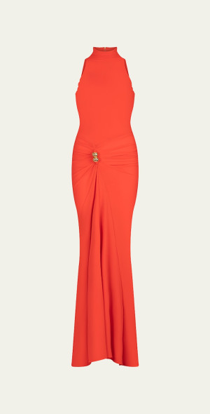 Silvia Tcherassi - Frances Cutout Gathered Jersey Gown