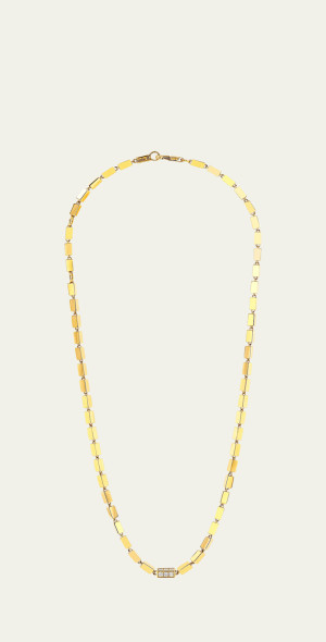 Suzanne Kalan - 18K Yellow Gold Pave Diamond Link Block Chain Necklace