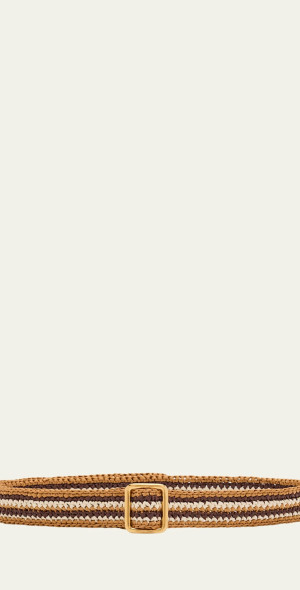 THE ROW - Ara Striped Straw Belt