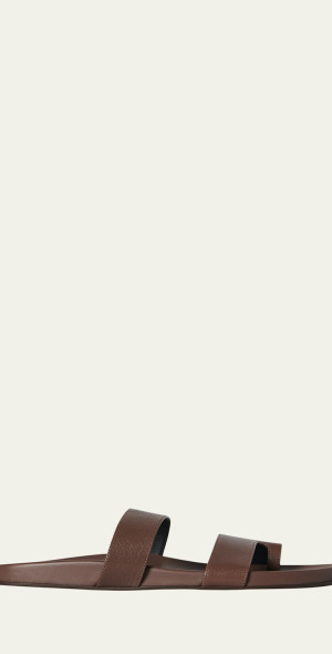 THE ROW - Hugh Leather Toe-Ring Slide Sandals