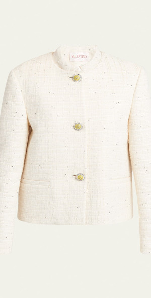 Valentino Garavani - Tweed Sequined Boxy Jacket