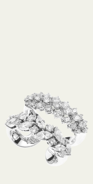 Yeprem - 18K White Gold Round and Marquise Diamond Ring