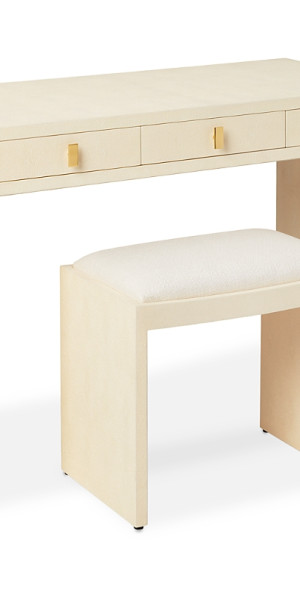 Aerin - Shagreen Embossed Vanity Table & Stool Set