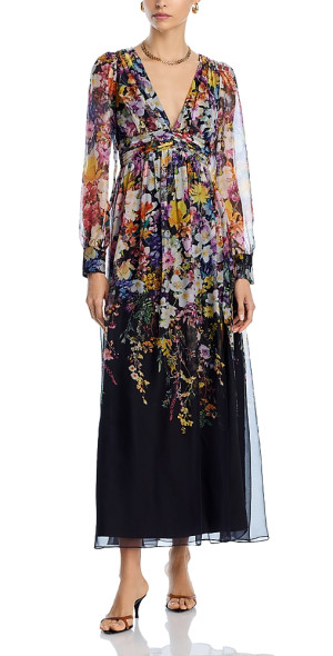 Aqua - Placed Floral Maxi Dress