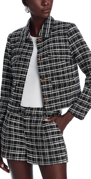 Aqua - Tweed Cropped Jacket