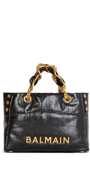Balmain - Small 1945 Soft Tote Bag in Crackled Calfskin