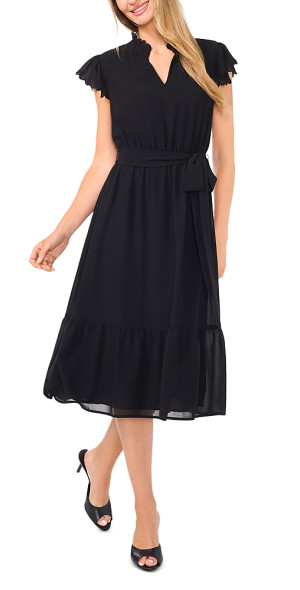 Cece - CeCe Ruffle Sleeve Midi Dress