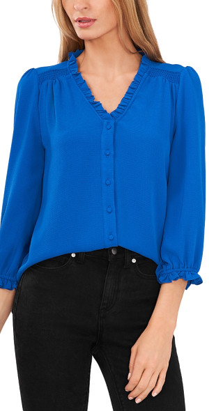 Cece - CeCe Ruffle Trim Blouse