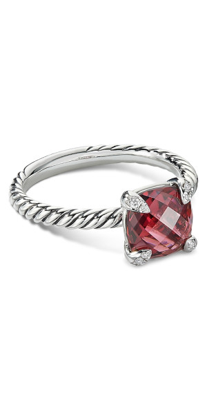 David Yurman - Chatelaine Ring with Rhodalite Garnet and Diamonds