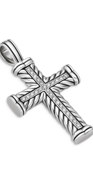 David Yurman - Chevron Cross Pendant in Sterling Silver, 41.5mm