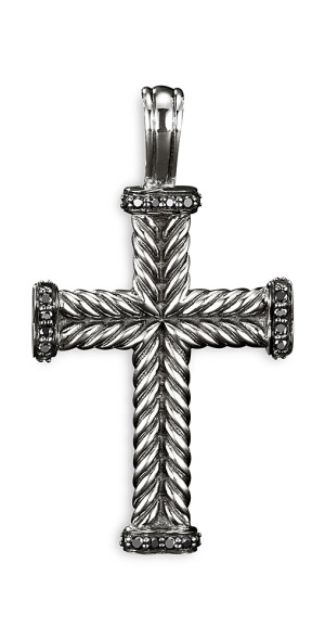 David Yurman - Men's Chevron Cross Pendant in Sterling Silver with ...