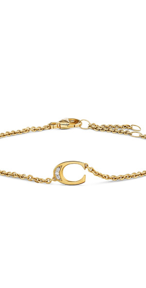David Yurman - Petite Pave Initial Chain Bracelet in 18K Yellow Gold ...