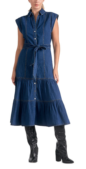 Elan - Cap Sleeve Tie Waist Dress