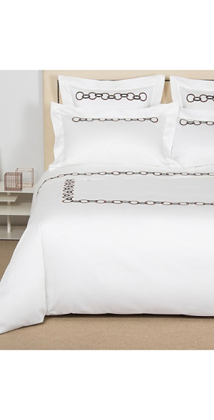 Frette - Links Embroidery Duvet Cover, Queen