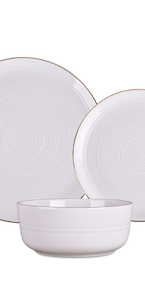 Godinger - Linear Gold 12 Piece Dinnerware Set