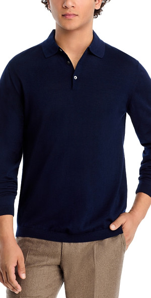 Jack Victor - Redfern Merino Wool, Silk & Cashmere Polo Sweater