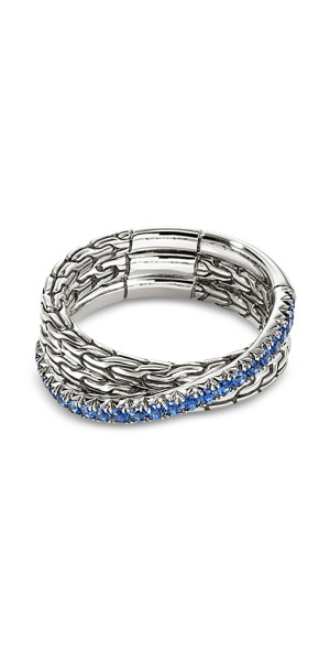 John Hardy - Sterling Silver Jh Essentials Blue Sapphire Pave Crossover ...