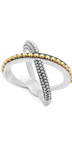 Lagos - 18K Gold and Sterling Silver Enso X Ring
