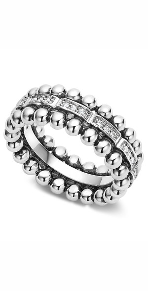 Lagos - Sterling Silver Caviar Spark Diamond Band
