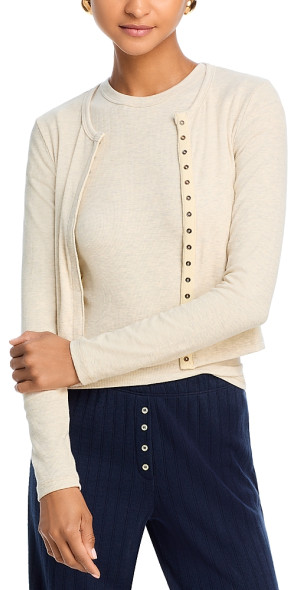 Leset - Kelly Fine Rib Snap Front Cardigan