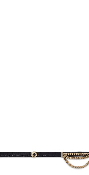 Maje - Women's Clover Curb Chain Leather Belt