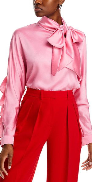 Nancy Yang - Long Sleeve Ruffled Blouse