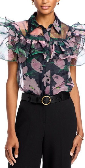 Nancy Yang - Ruffle Trim Blouse