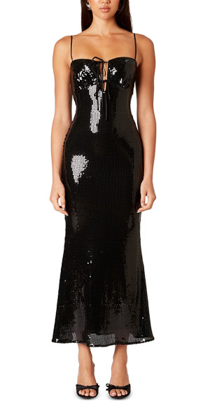 Nia - Hawk Sequin Lace Up Dress
