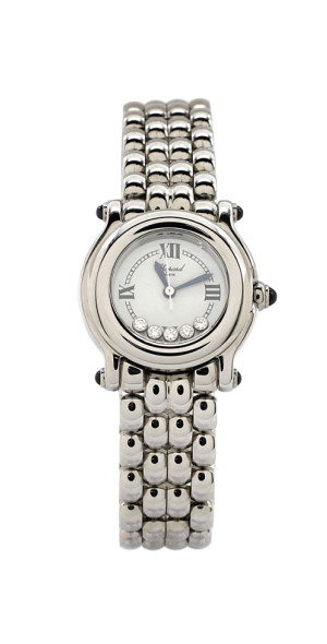 Pre-owned Chopard - Pre-Owned Chopard Happy Sport Classic Round Quartz Watch in Stainless Steel ...