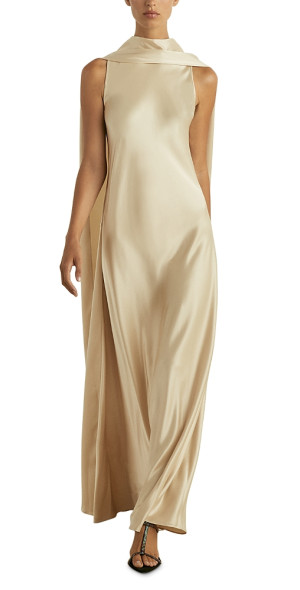 Reiss - Fae Satin Cape Maxi Dress