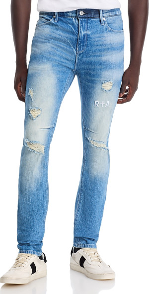 Rta - Clayton Skinny Fit Jeans in Ripped Medium Blue