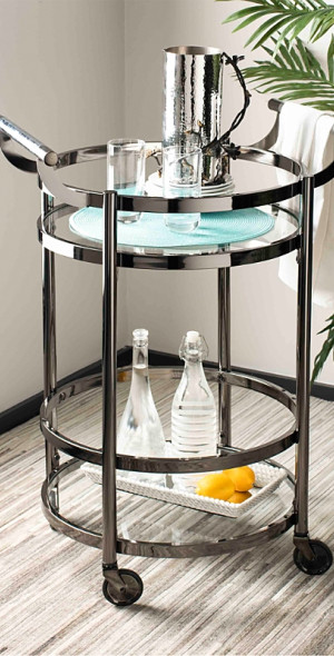Safavieh - Sienna 2 Tier Round Bar Cart