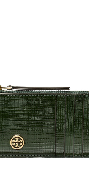 Tory Burch - Robinson Crosshatched Zip Card Case