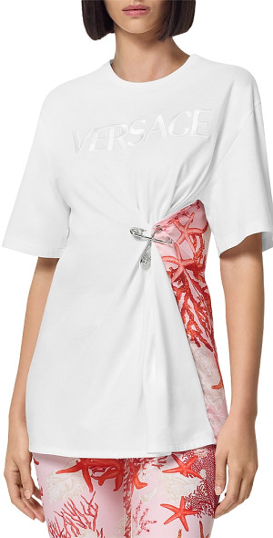 Versace - Seaside Print Contrast Panel Logo Tee