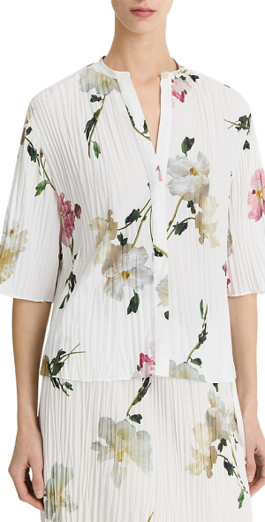 Vince - Pleated Wilted Peony Shirt